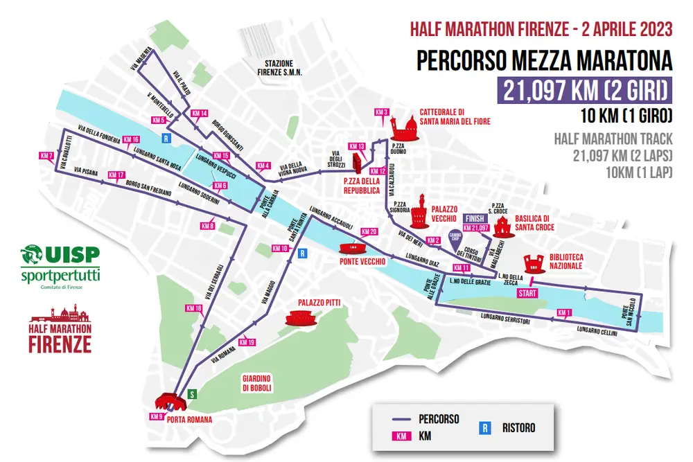 Percorso Mezza Maratona Firenze: strade interessate domenica 2 aprile